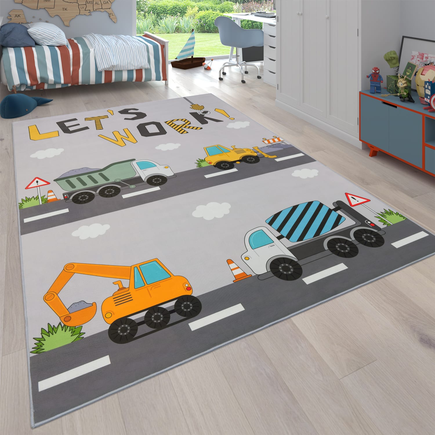 Kinder-teppich Bino | Grau | 120x160 cm | 10-348-18-9|32
